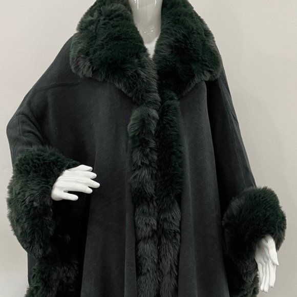 Accessories | Faux Fur Shawl Cape Coat | Poshmark
